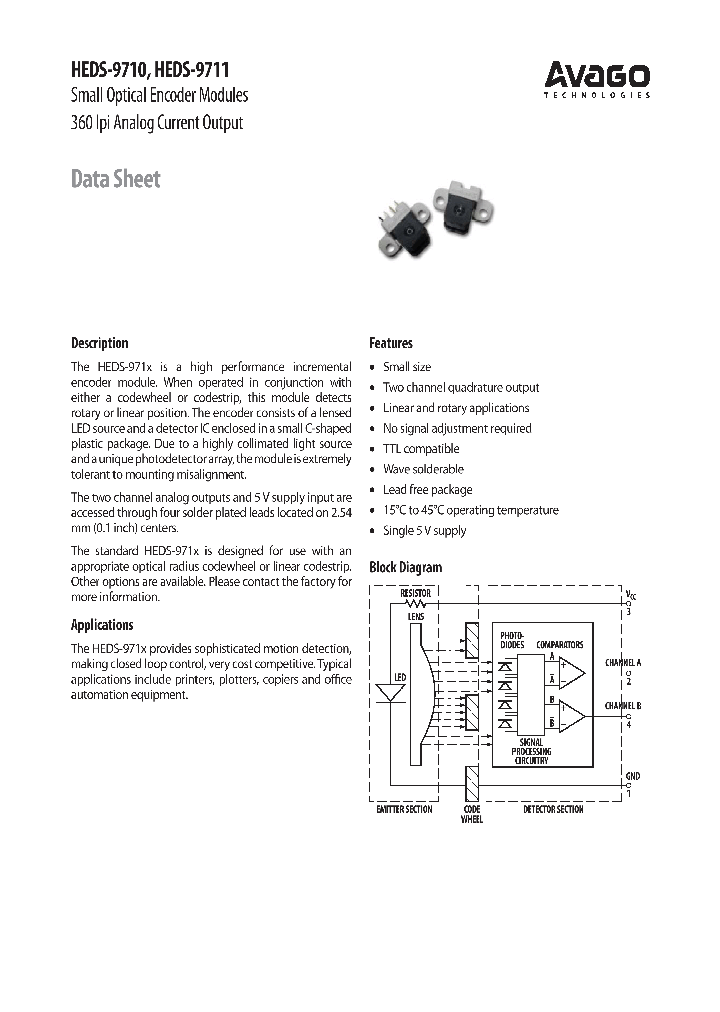 HEDS-9710_8847782.PDF Datasheet Download --- IC-ON-LINE
