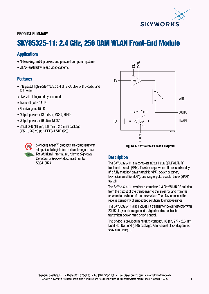 SKY85325-11_8856326.PDF Datasheet Download --- IC-ON-LINE