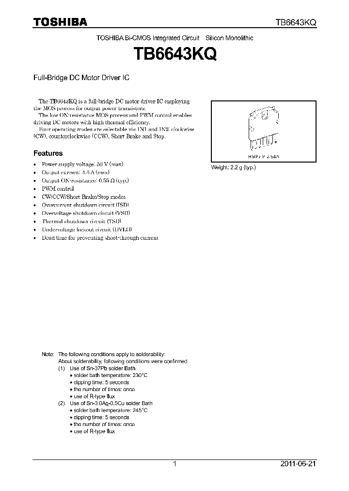 TB6643KQ_8872955.PDF Datasheet Download --- IC-ON-LINE