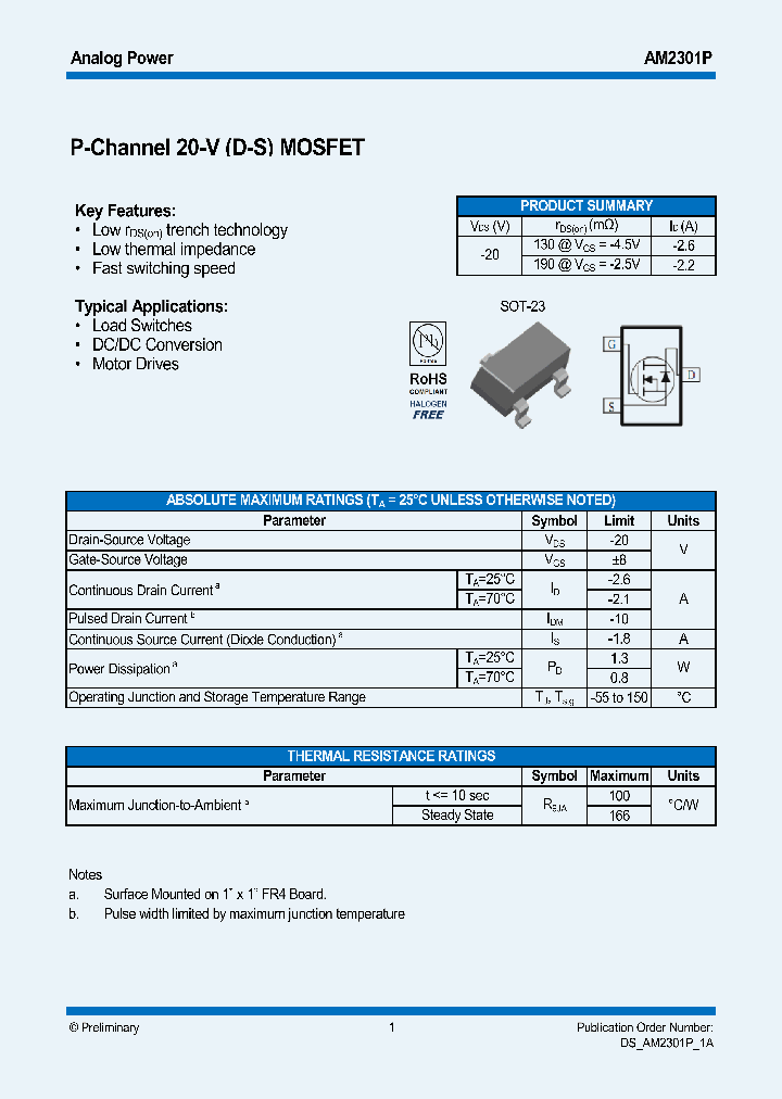 AM2301P_8889104.PDF Datasheet Download --- IC-ON-LINE