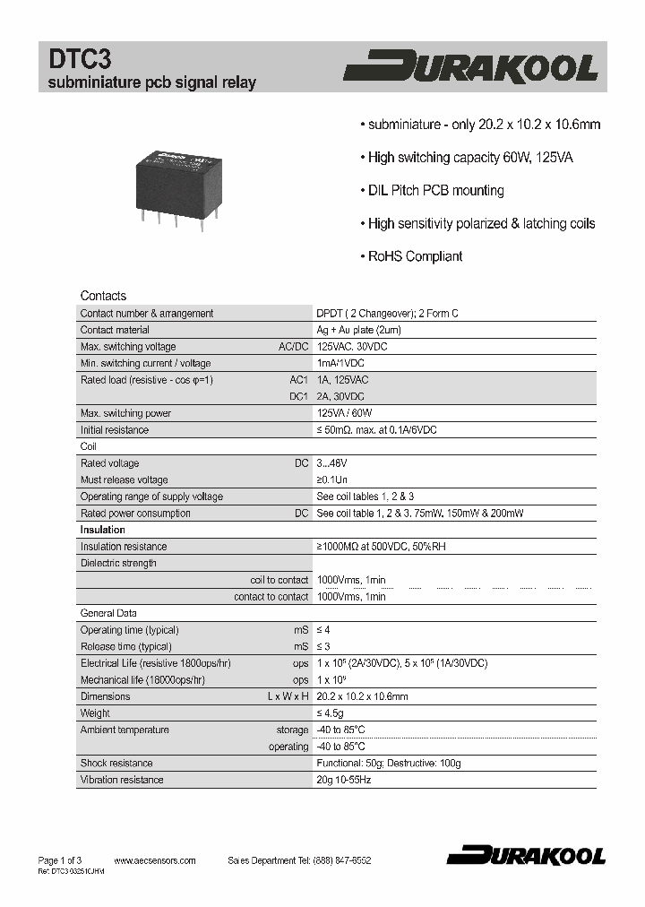 DTC3_8910964.PDF Datasheet Download --- IC-ON-LINE