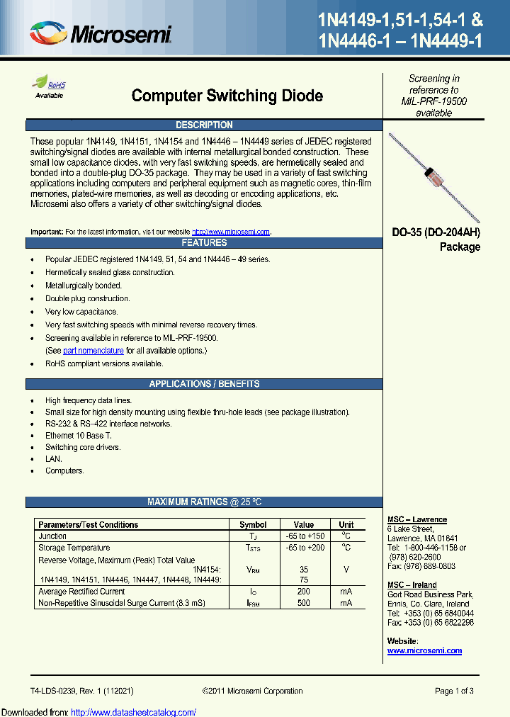 1N4446-1_8917158.PDF Datasheet Download --- IC-ON-LINE