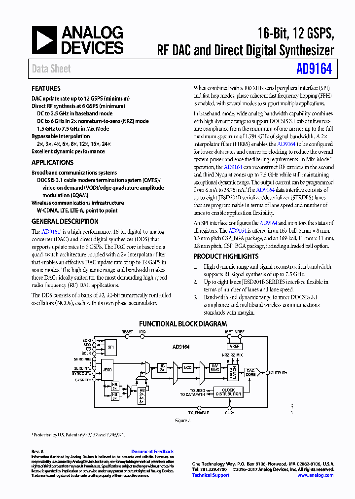 AD9164_8930616.PDF Datasheet Download --- IC-ON-LINE