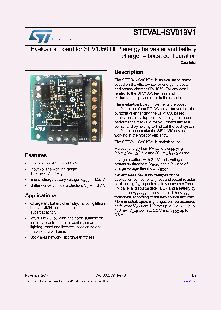 STEVAL-ISV019V1_8930997.PDF Datasheet Download --- IC-ON-LINE