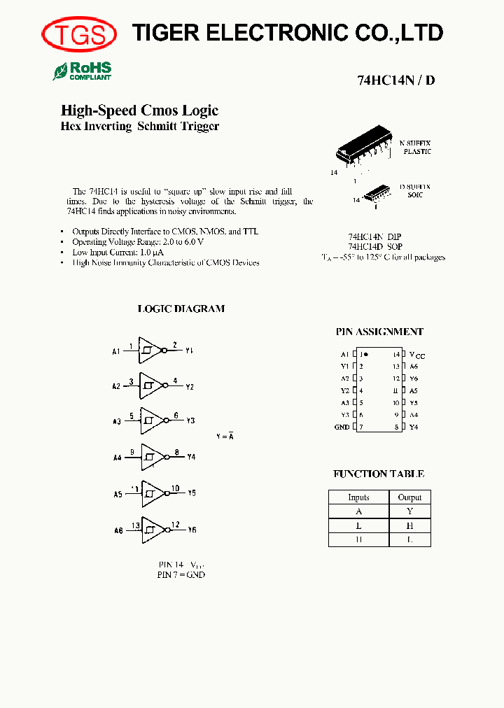 74HC14_8975514.PDF Datasheet Download --- IC-ON-LINE