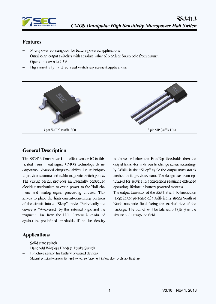 SS3413_8978539.PDF Datasheet Download --- IC-ON-LINE