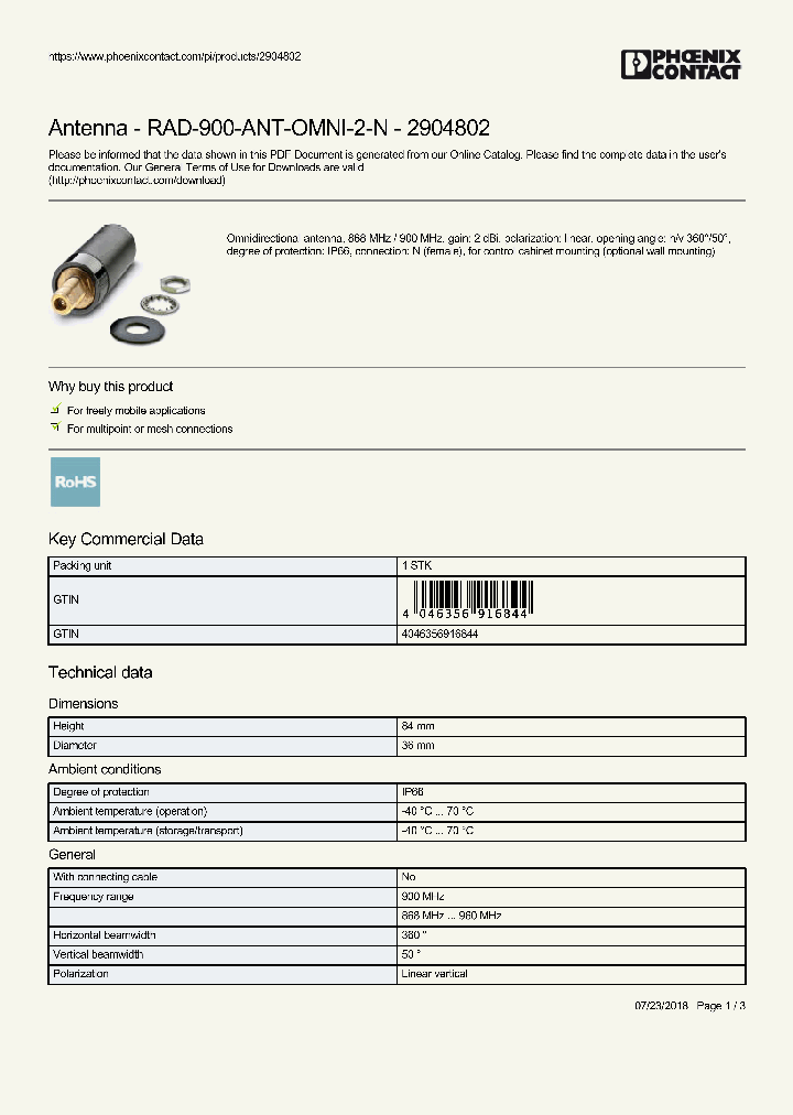RAD-900-ANT-OMNI-2-N_8982362.PDF Datasheet Download --- IC-ON-LINE