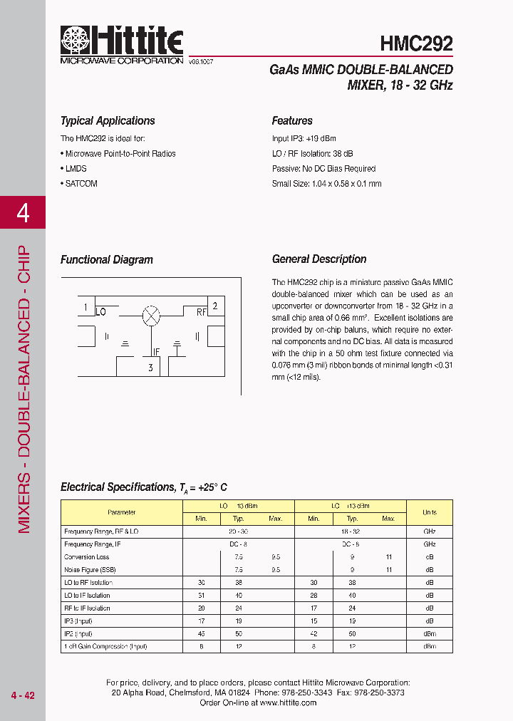 HMC292-09_8982565.PDF Datasheet Download --- IC-ON-LINE