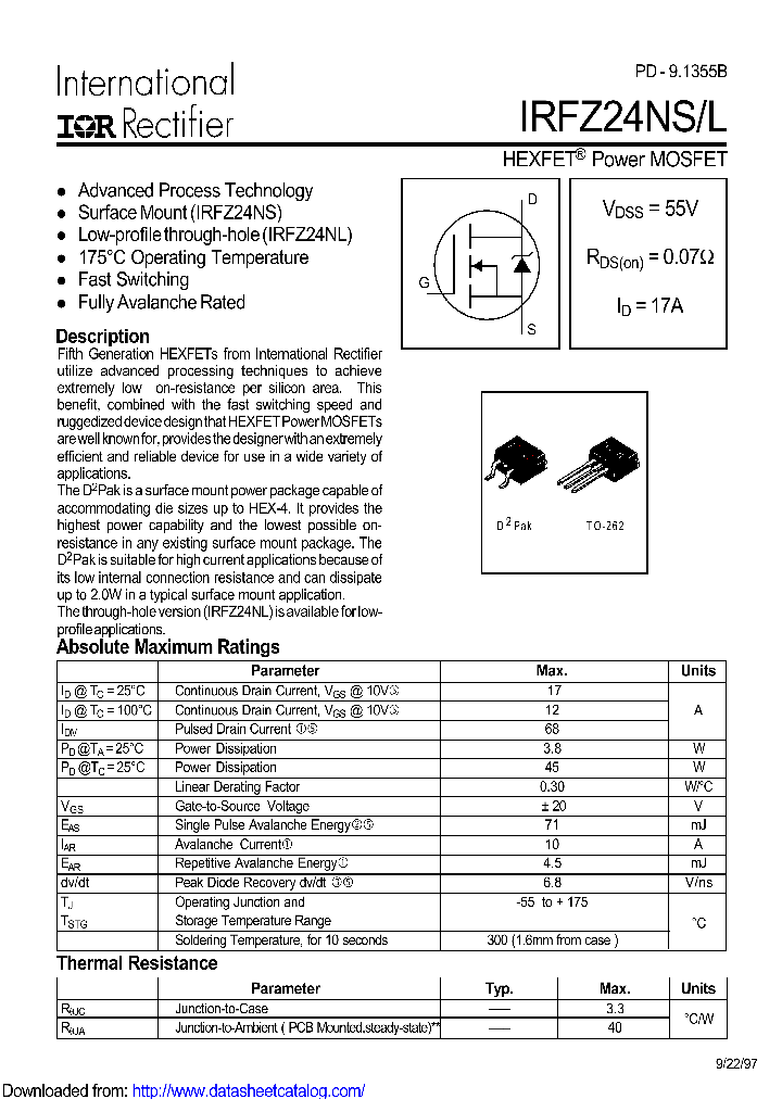 PB-IRFZ24NL_8998080.PDF Datasheet Download --- IC-ON-LINE