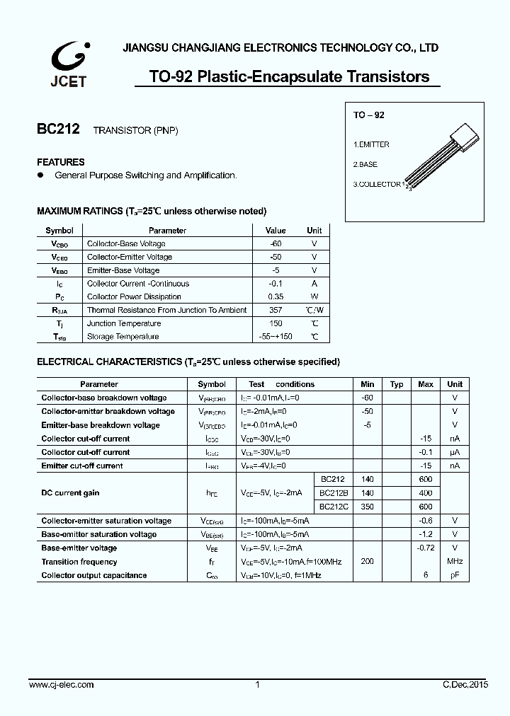 BC212_8998951.PDF Datasheet Download --- IC-ON-LINE