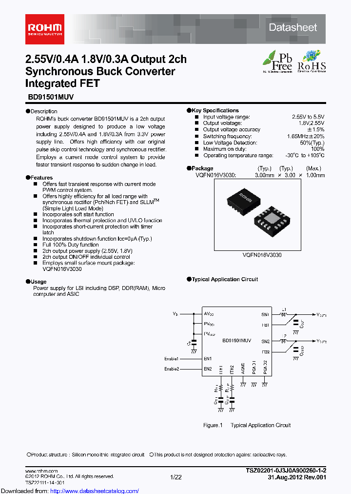 BD91501MUV_9001465.PDF Datasheet Download --- IC-ON-LINE