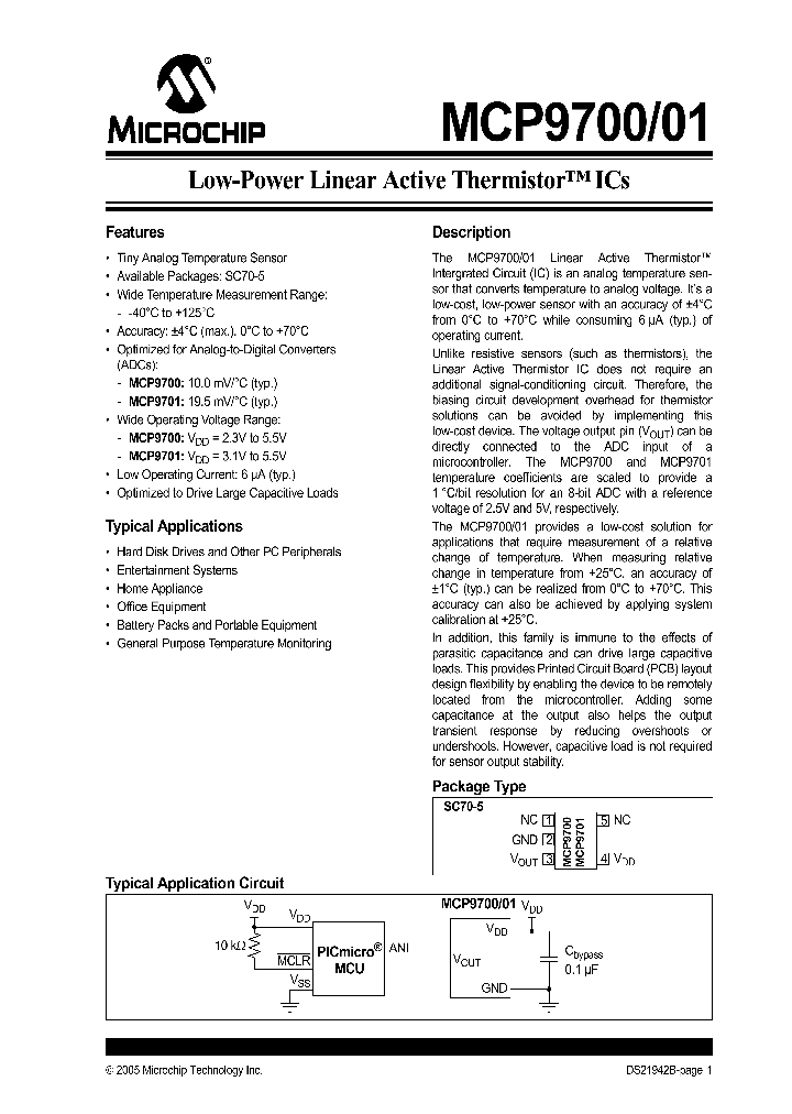 MCP9700_9002896.PDF Datasheet Download --- IC-ON-LINE