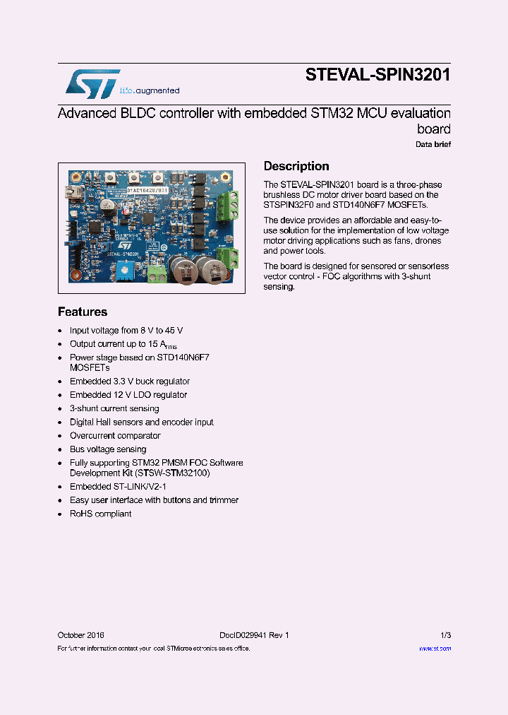 STEVAL-SPIN3201_9003836.PDF Datasheet Download --- IC-ON-LINE