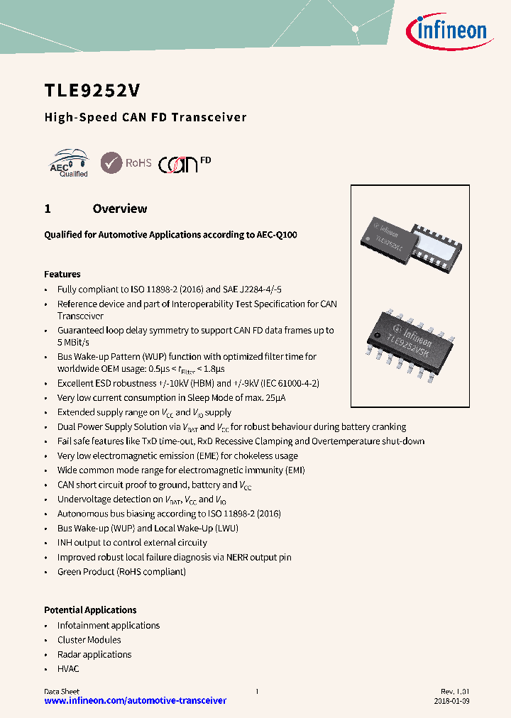 TLE9252V_9014628.PDF Datasheet Download --- IC-ON-LINE