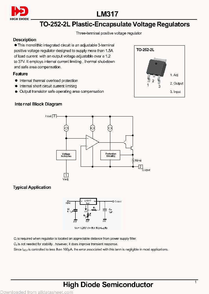 Lm317t Datasheet LM317T Voltage Regulator | Jameco Electronics