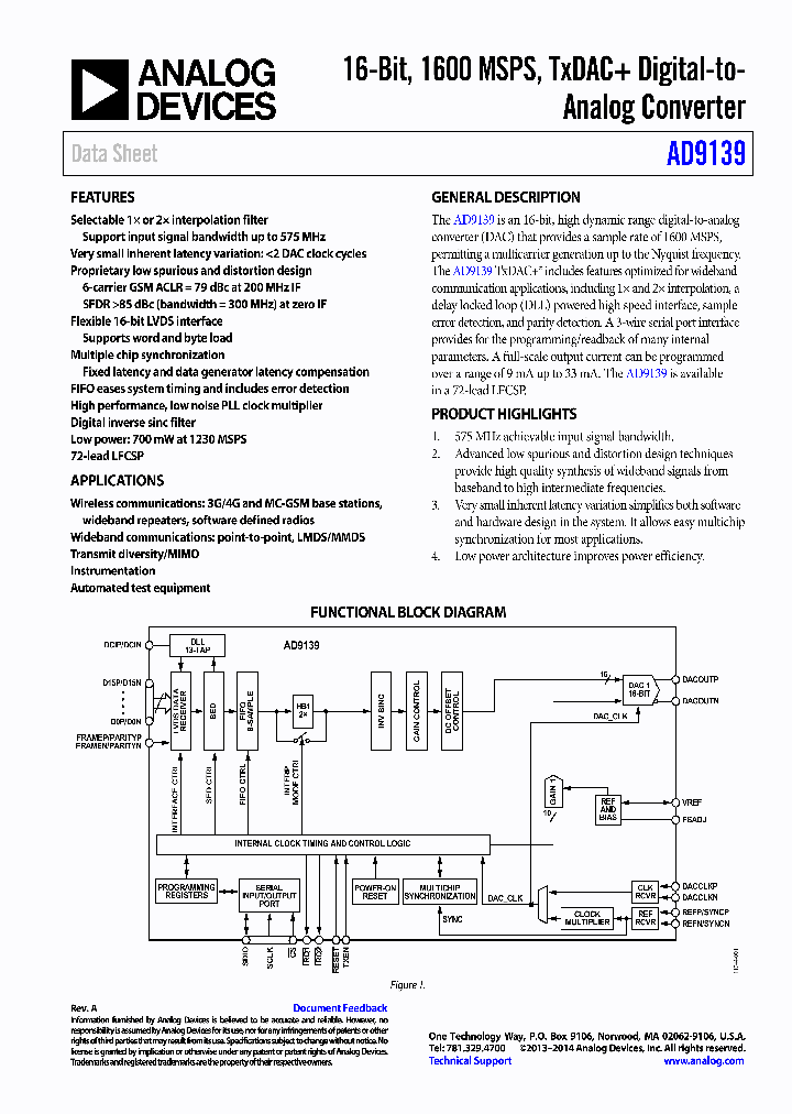 AD9139-EBZ_9044191.PDF Datasheet Download --- IC-ON-LINE