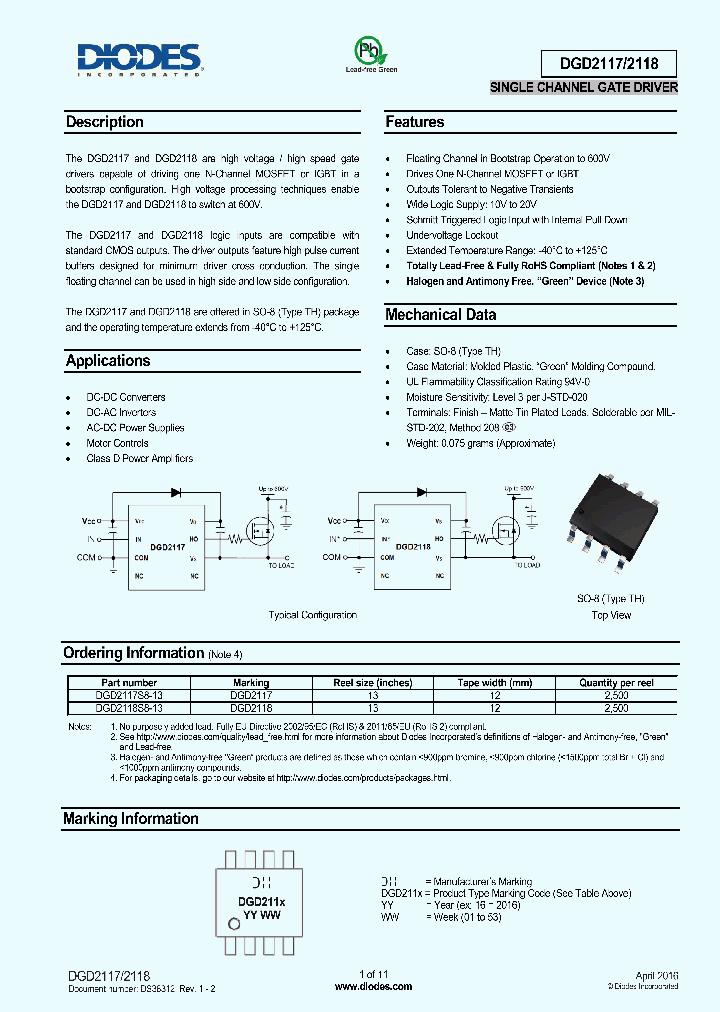 DGD2117_9045963.PDF Datasheet Download --- IC-ON-LINE