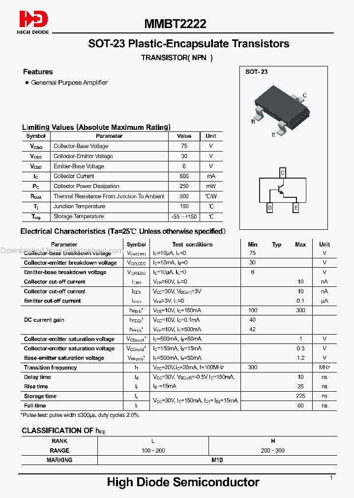 MMBT2222_9046375.PDF Datasheet Download --- IC-ON-LINE