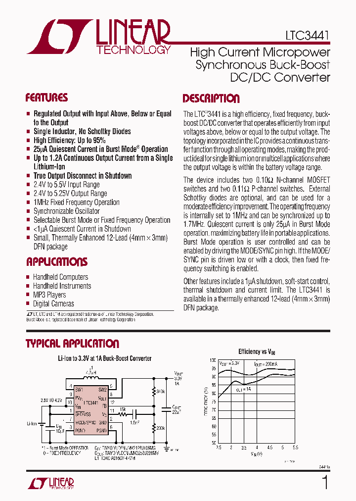LTC3441_9057916.PDF Datasheet Download --- IC-ON-LINE