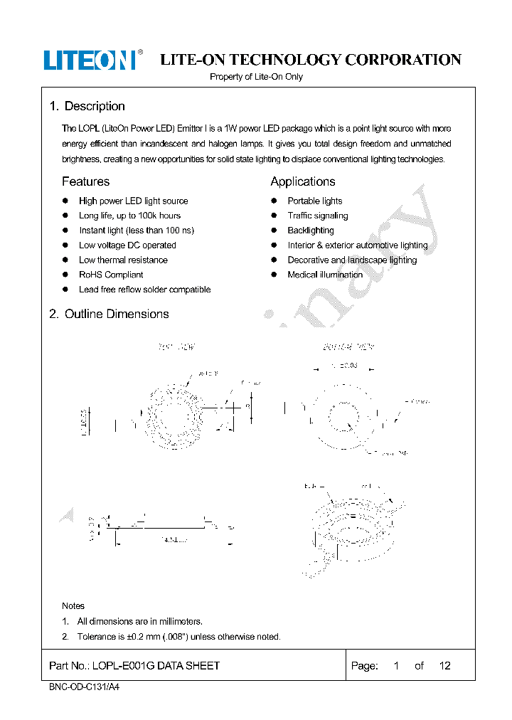 LOPL-E001G_9060527.PDF Datasheet Download --- IC-ON-LINE