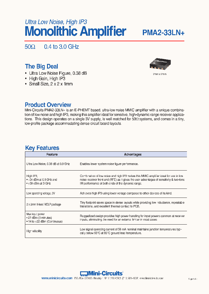 PMA2-33LN_9073042.PDF Datasheet Download --- IC-ON-LINE
