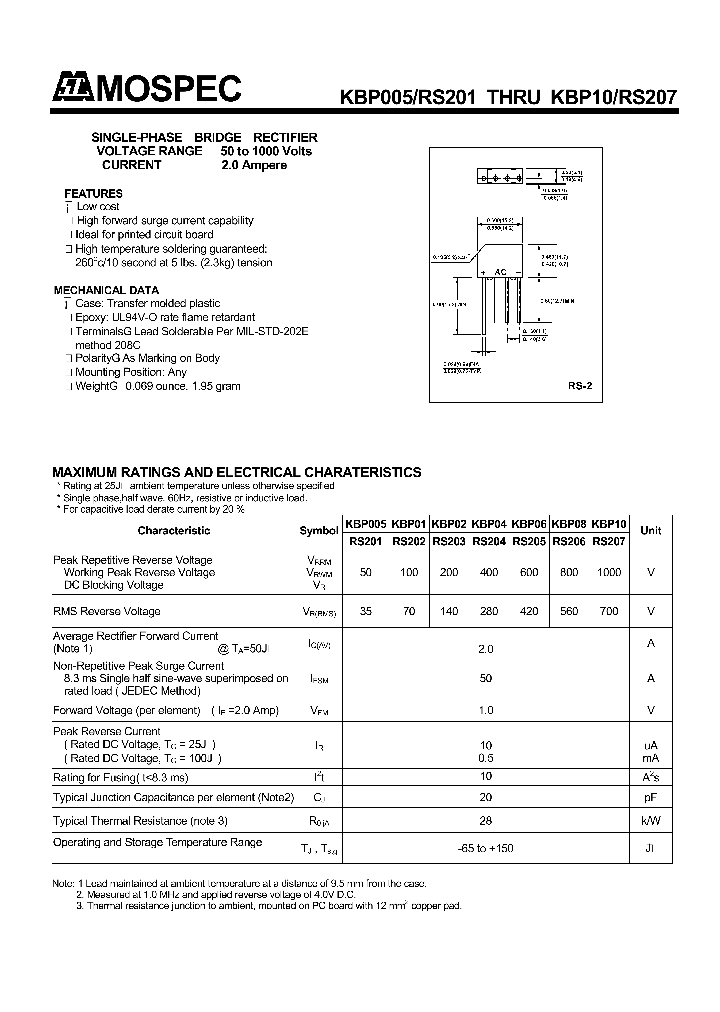 KBP06_9077512.PDF Datasheet Download --- IC-ON-LINE