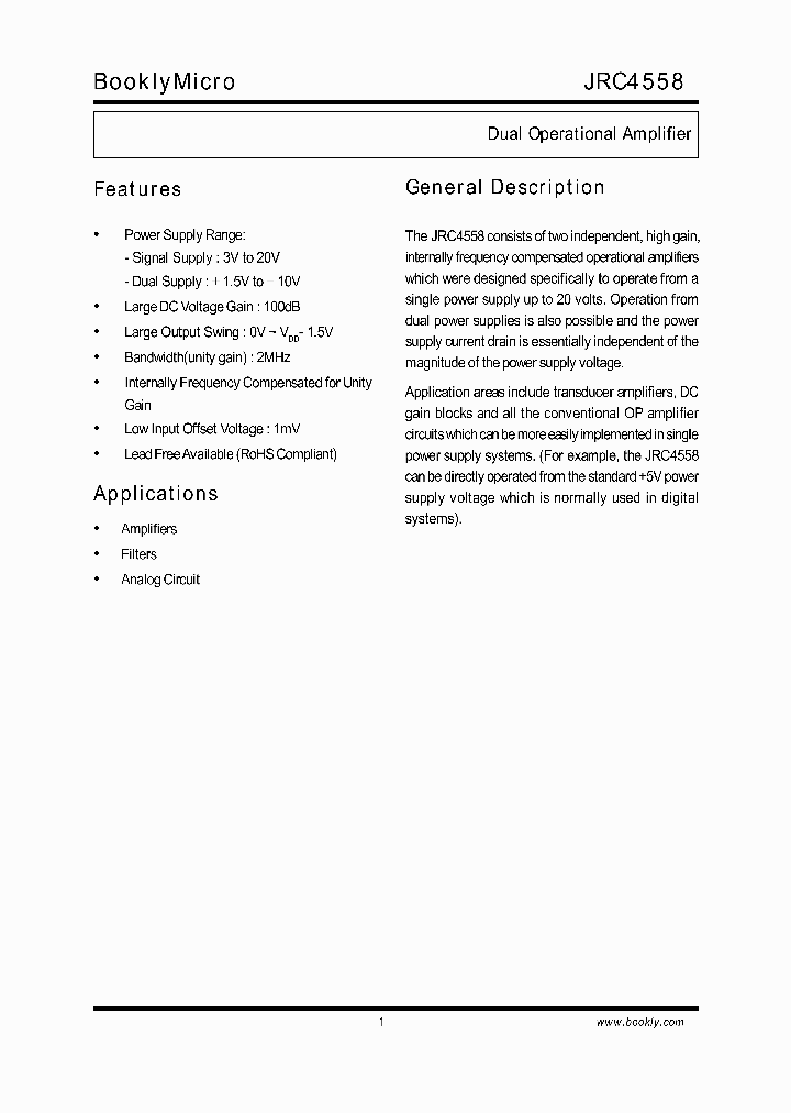 JRC4558_9079665.PDF Datasheet Download --- IC-ON-LINE
