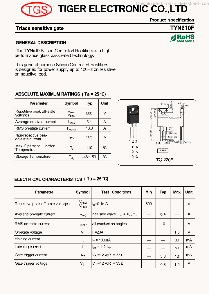 TYN610F_9084354.PDF Datasheet Download --- IC-ON-LINE