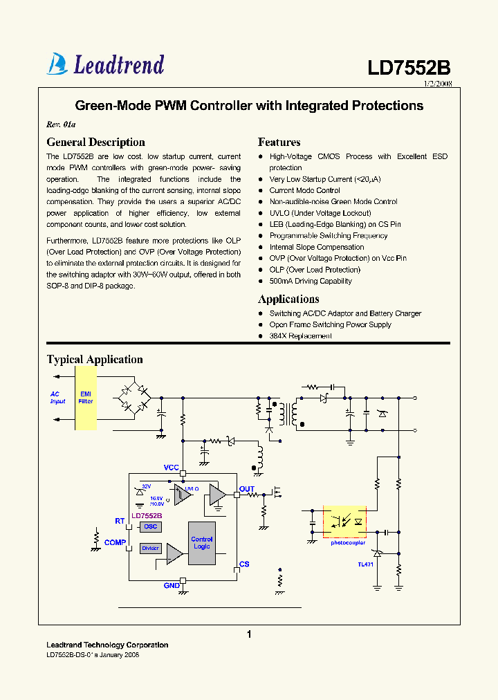 LD7552B_9085412.PDF Datasheet Download --- IC-ON-LINE