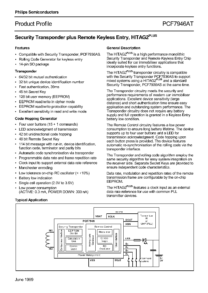 PCF7946AT_9086266.PDF Datasheet Download --- IC-ON-LINE