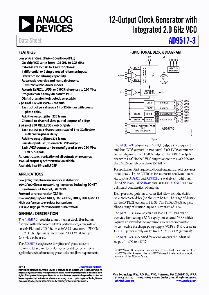 AD9517-3_9087742.PDF Datasheet Download --- IC-ON-LINE