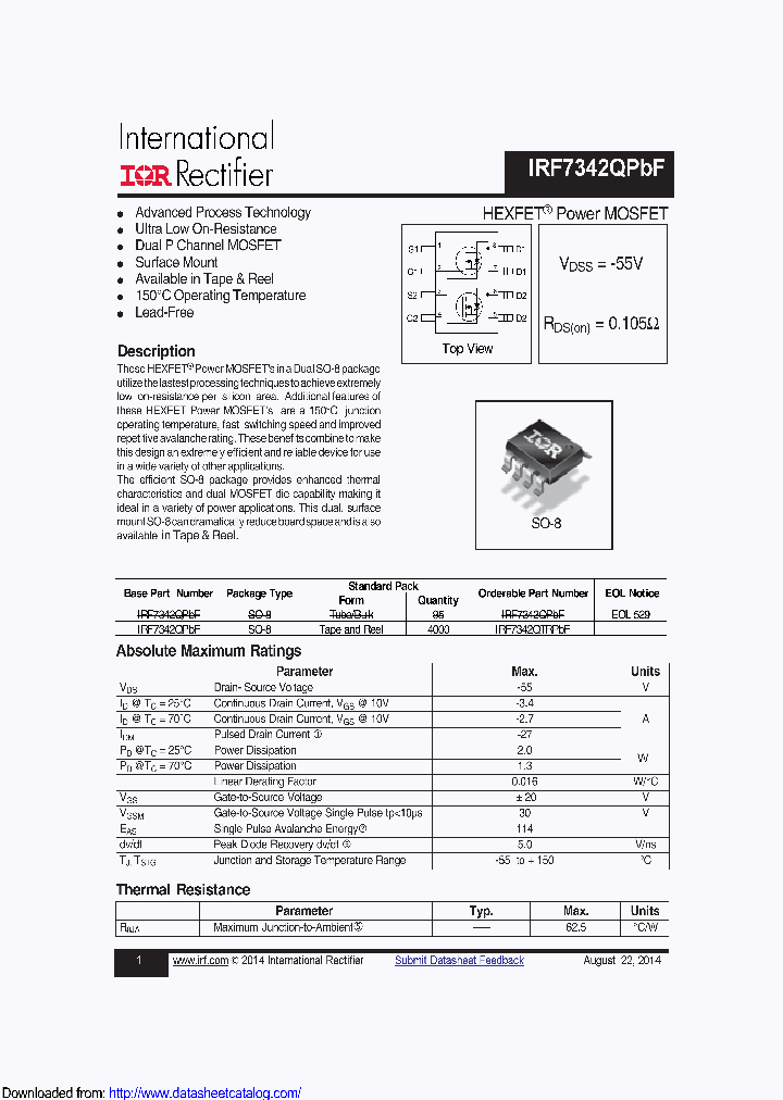 IRF7342Q_9091133.PDF Datasheet Download --- IC-ON-LINE