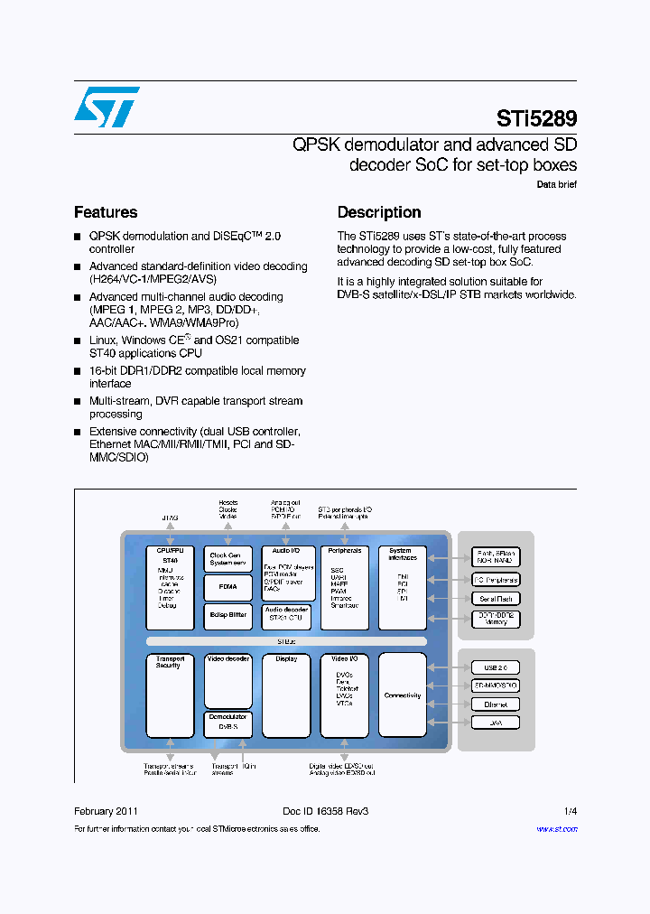STI5289CIYB_9096970.PDF Datasheet Download --- IC-ON-LINE