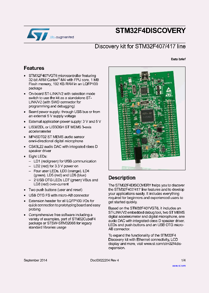 STM32F4DISCOVERY_9100693.PDF Datasheet Download --- IC-ON-LINE