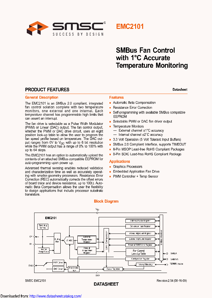 EMC2101-ACZT-TR_9103148.PDF Datasheet Download --- IC-ON-LINE