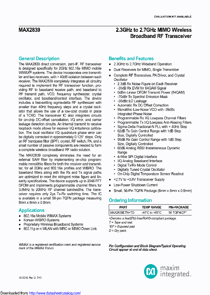 MAX2839_9119202.PDF Datasheet Download --- IC-ON-LINE